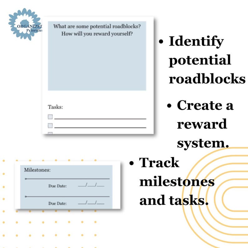 Goal Setting Action Planner Printable PDF - Letter Size | A4 | A5 ...