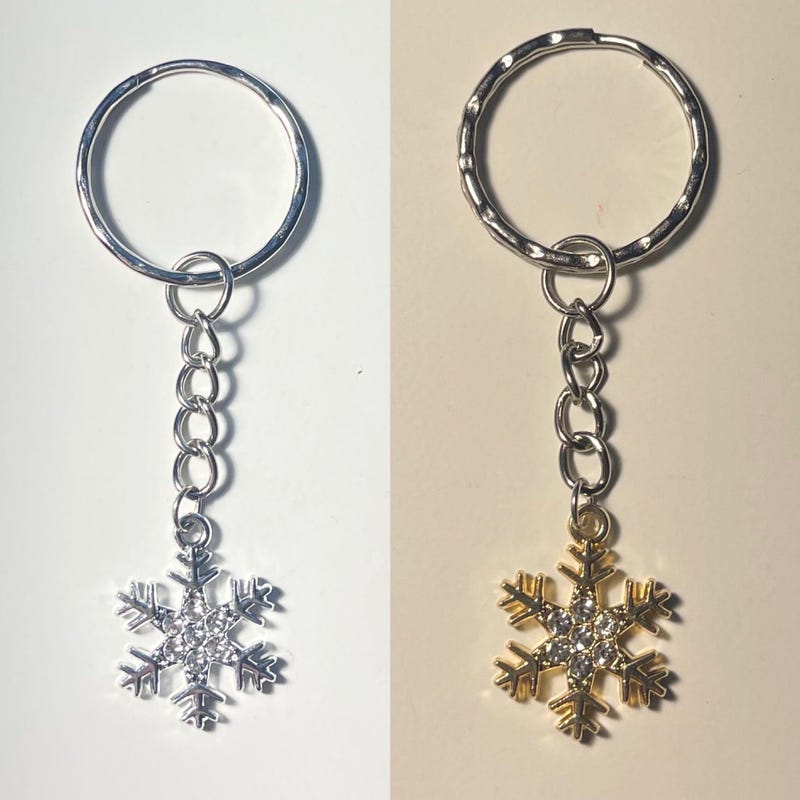 Snowflake Keychain - Etsy
