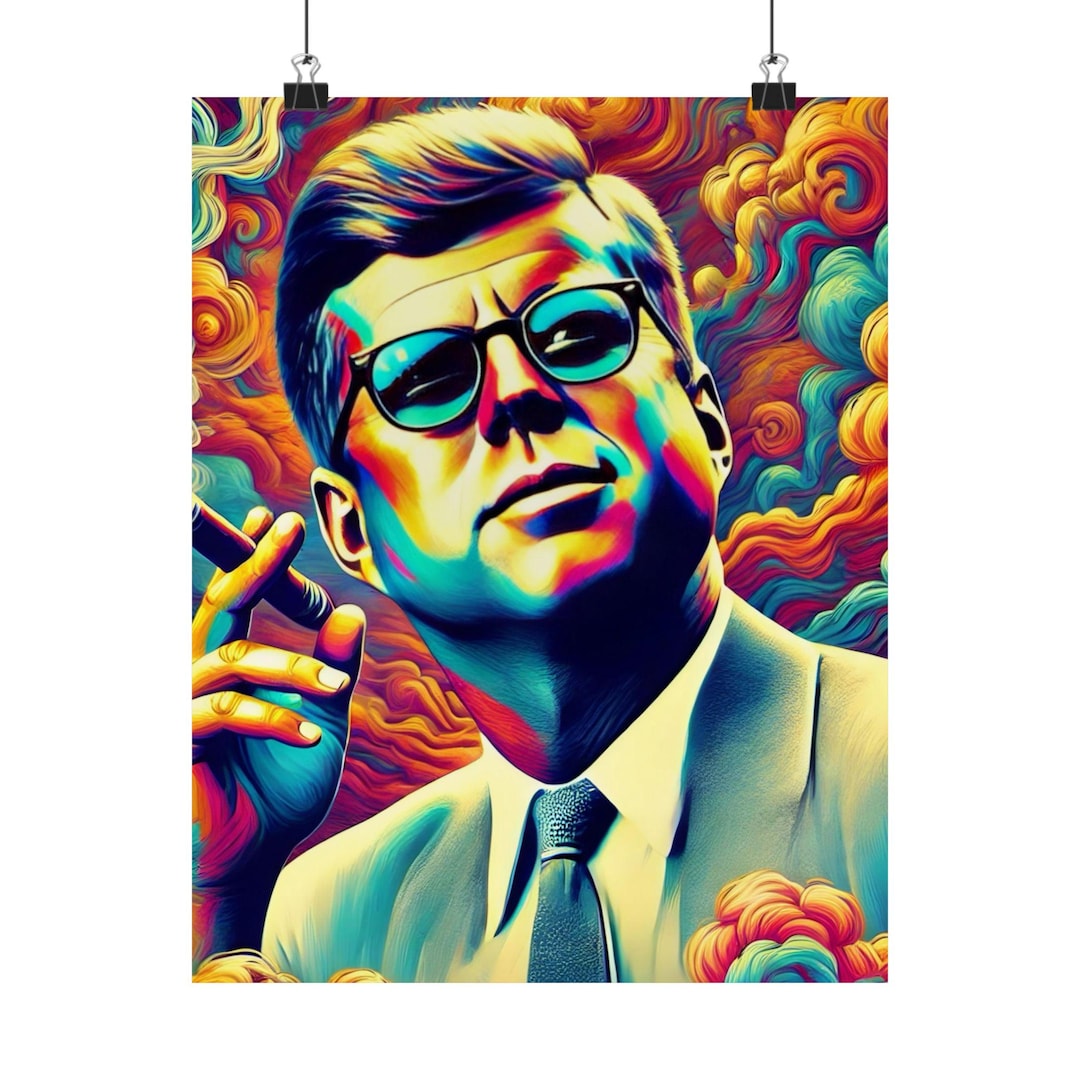 JFK Iconic Wall Art Bold Prints Presidential Home Decor Gallery Wrapped ...