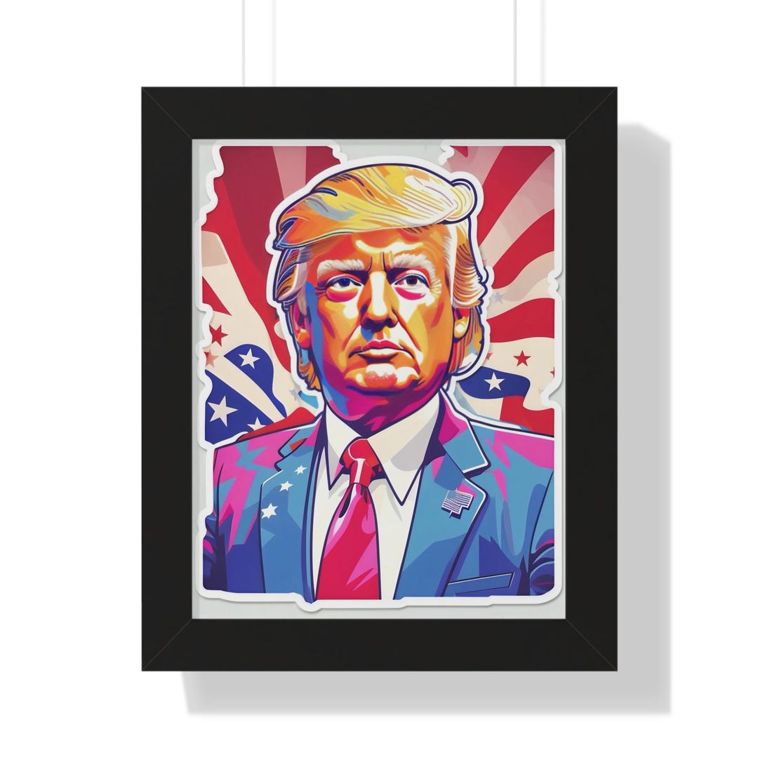 President Trump Wall Art Vibrant Framed Canvas Wraps & Matte Posters ...