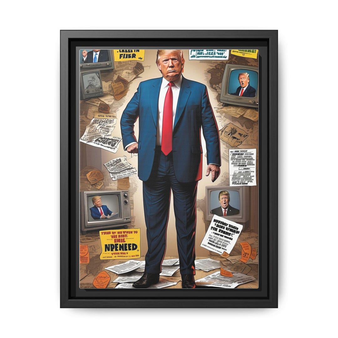 President Trump Wall Art Vibrant Framed Canvas Wraps & Matte Posters ...