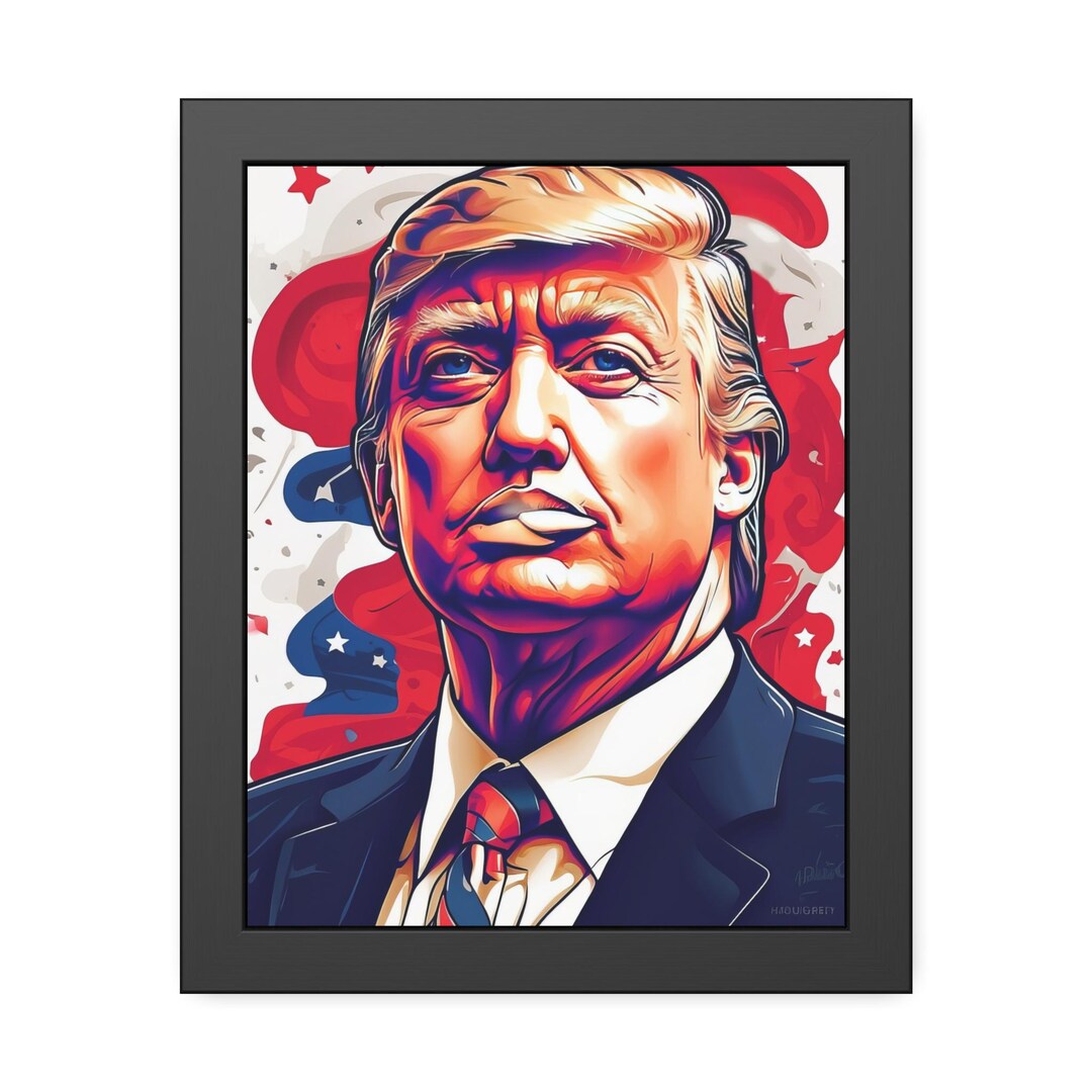 President Trump Wall Art Vibrant Framed Canvas Wraps & Matte Posters ...