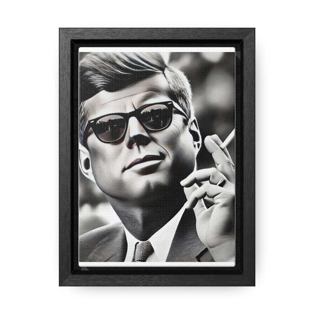 JFK Iconic Wall Art Bold Canvas & Poster Prints Presidential Home Decor ...