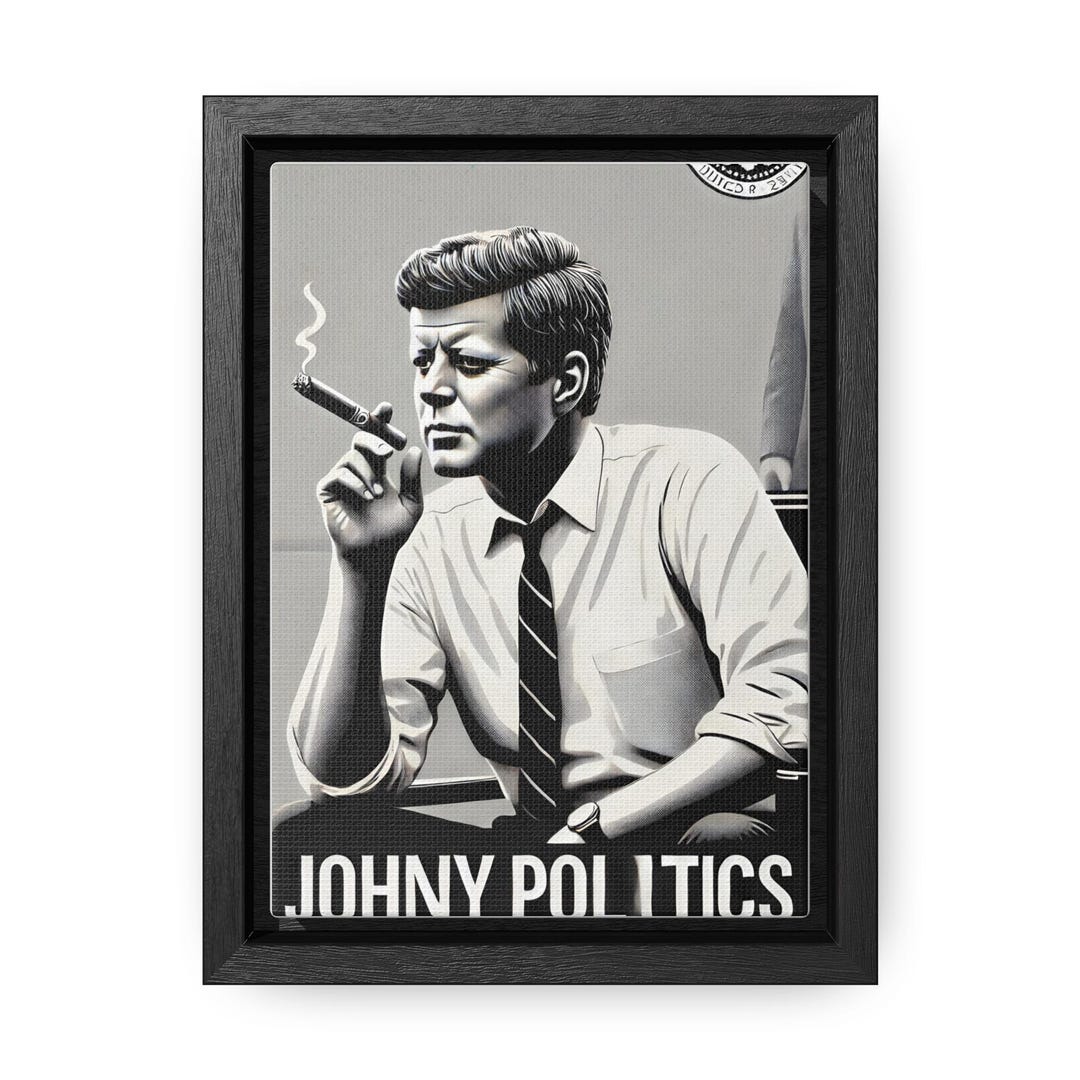 JFK Iconic Wall Art Presidential Home Decor Gallery Wrapped Canvas ...