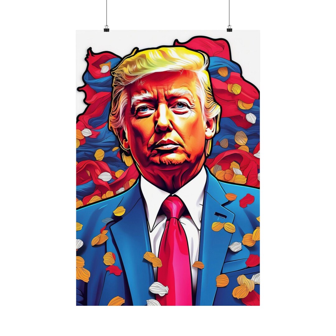 President Trump Wall Art Vibrant Framed Canvas Wraps & Matte Posters ...