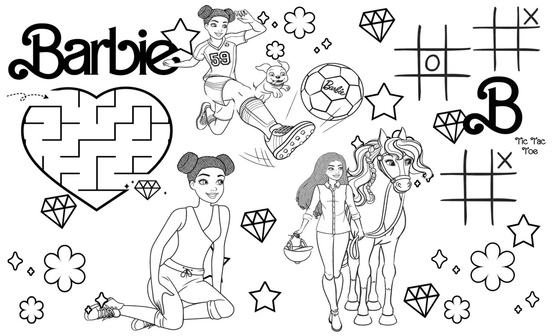 Barbie Activity Sheet/coloring Page - Etsy