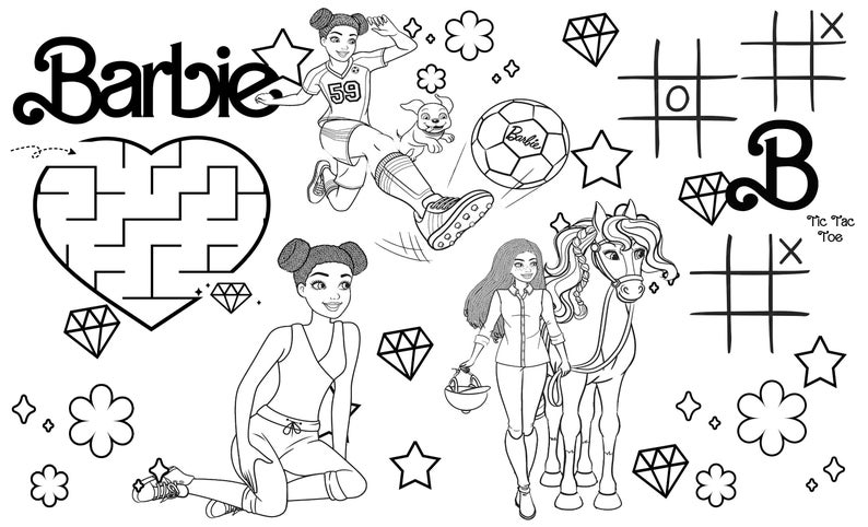 Barbie Activity Sheet/coloring Page - Etsy
