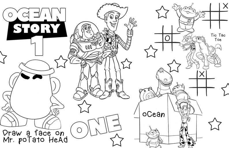 Toy Story Activity Sheets, Birthday Coloring Sheet, Printable, Digital ...
