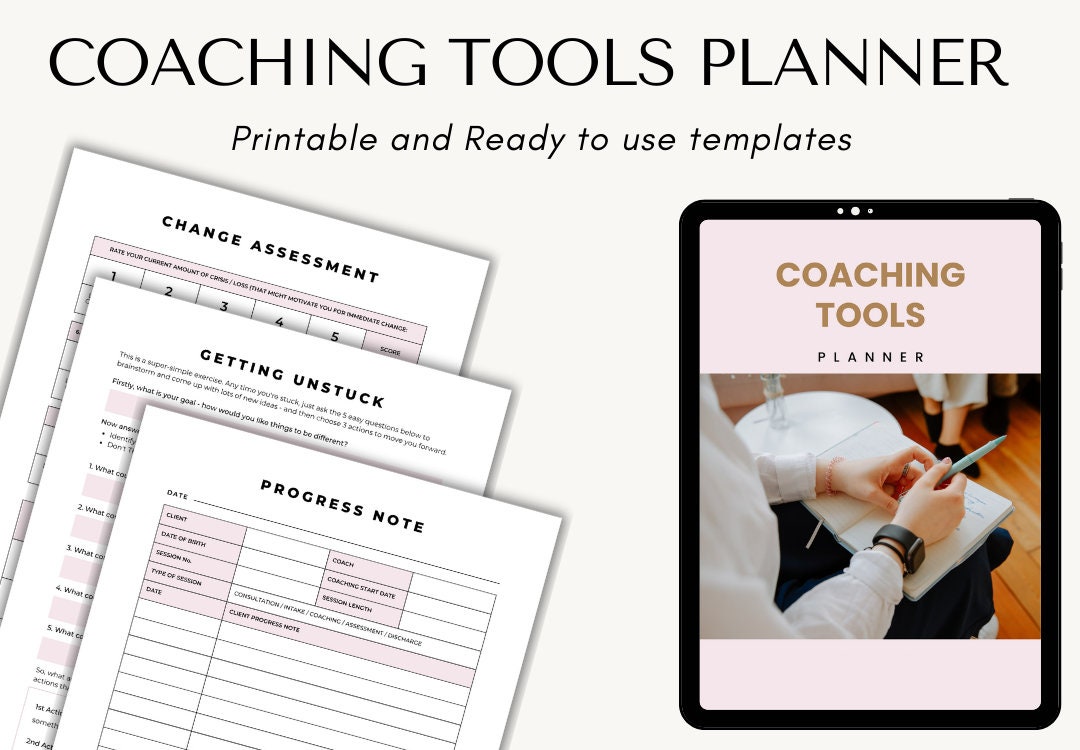 Coaching Planner Printable Digital Life Coach Journal Pages Wellness ...