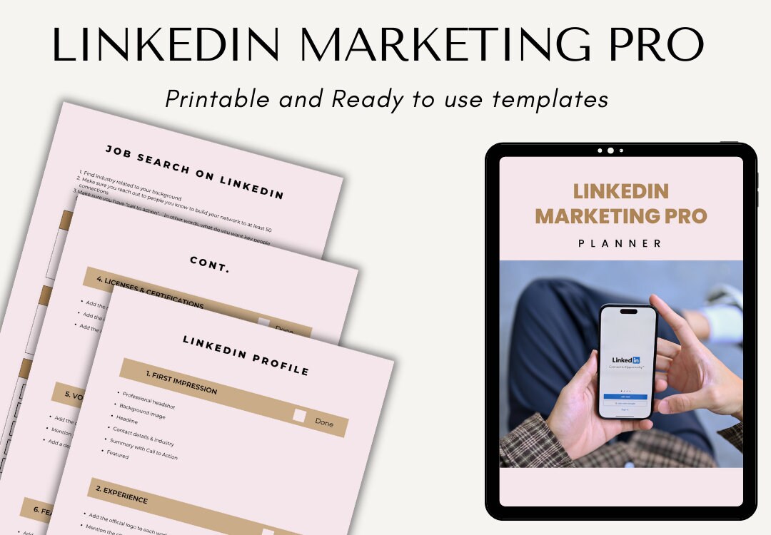 Linkedin Planner Digital Printable Linkedin Job Strategy Linkedin ...