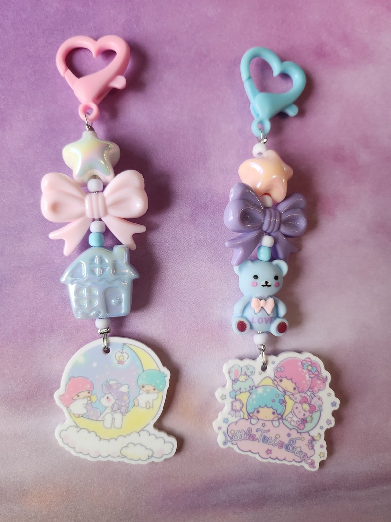 Sanrio Twin Star Keychain,sanrio Keychains,kawaii Accessory,handmade ...