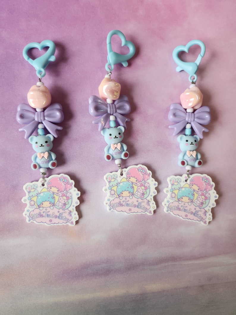 Sanrio Twin Star Keychain,sanrio Keychains,kawaii Accessory,handmade ...