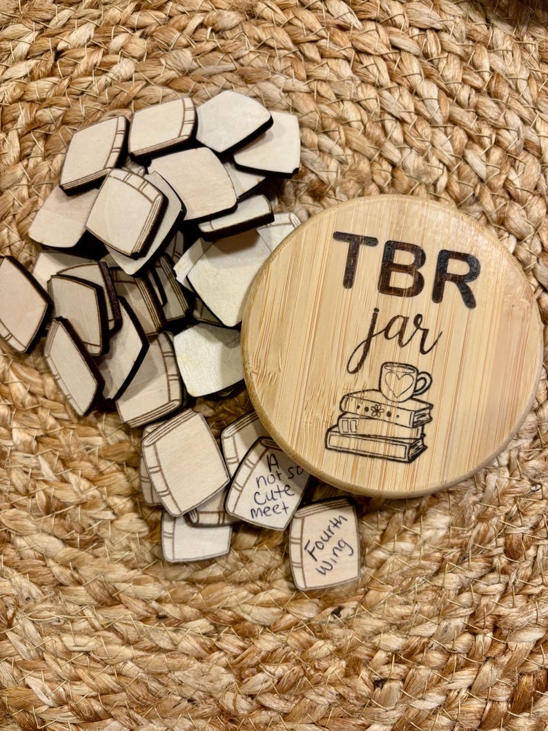 Personalized TBR Jar Engraved Bamboo Lid | to Be Read Wood Book Tokens ...