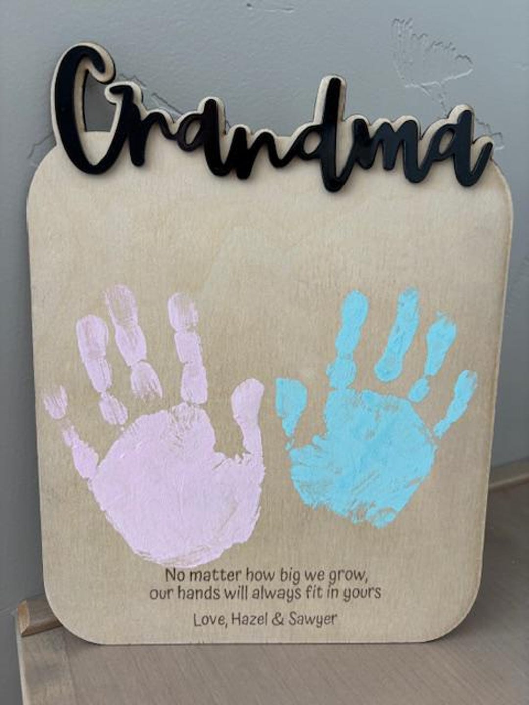 Custom Handprint Sign, Grandma Sign, Mommy Sign, Personalized Acrylic ...