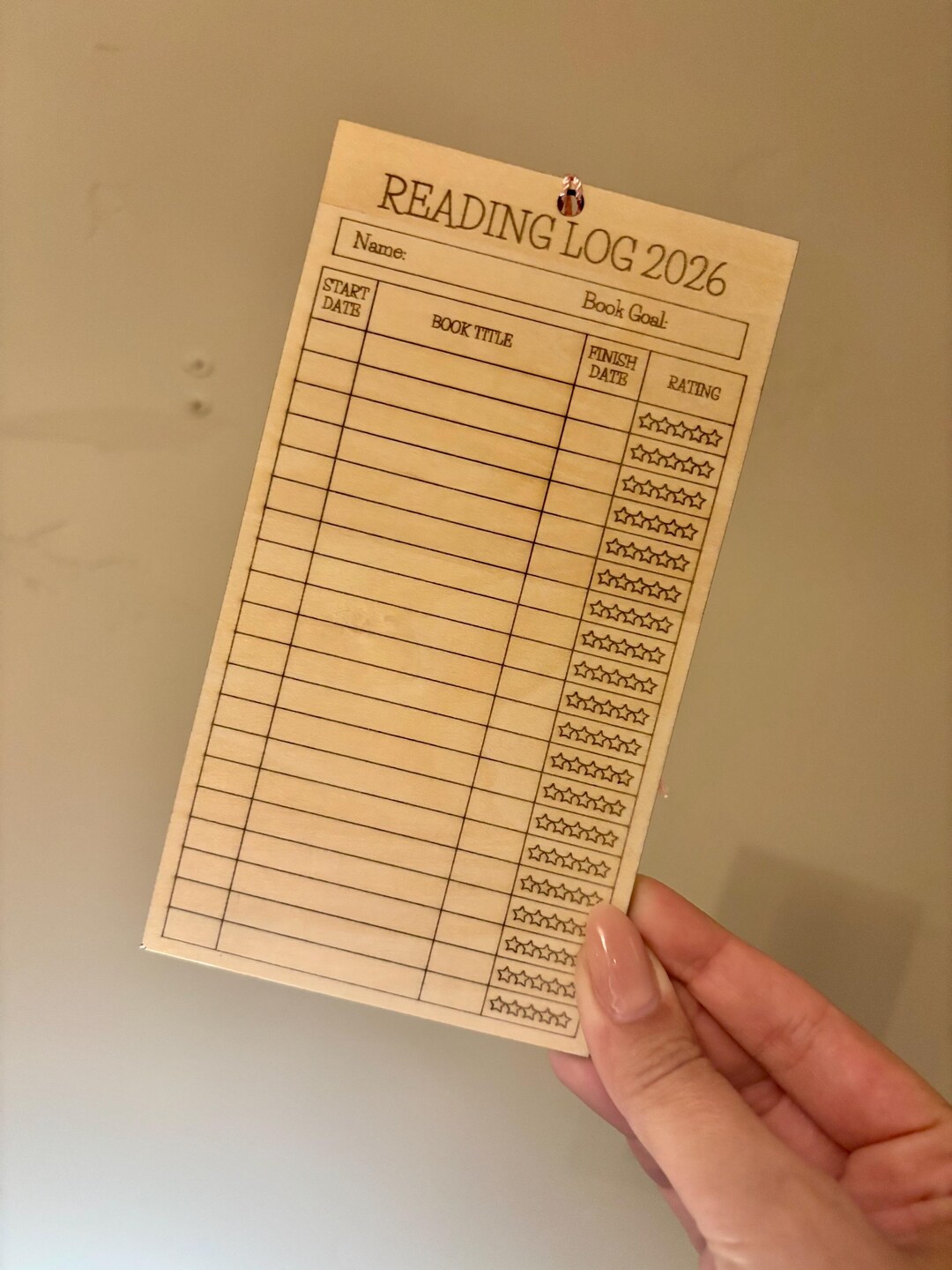 Wooden Reading Log| Reading Tracker Bookmark | Laser Engraved Reading ...