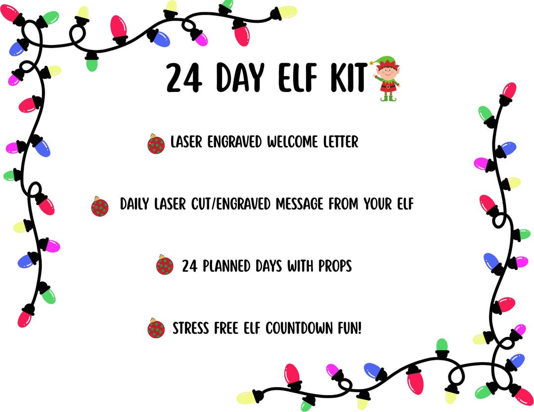24 Day Elf Kit With Props & Daily Messages | Elf Arrival Christmas Kit ...