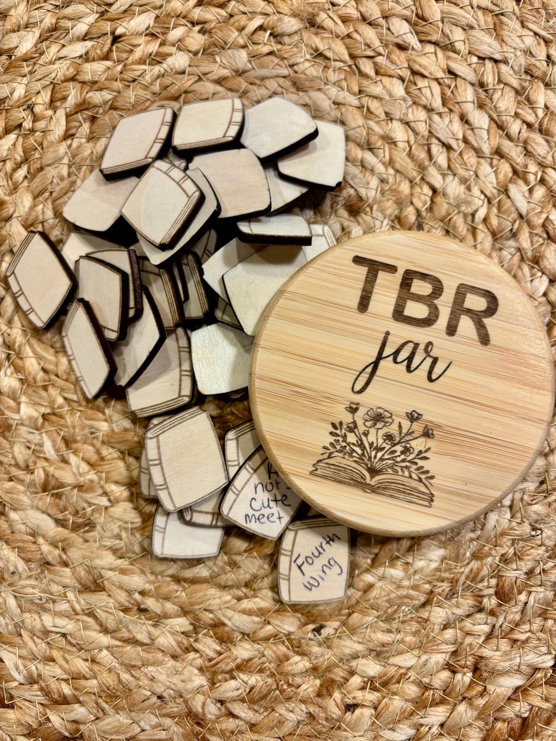 Personalized TBR Jar Engraved Bamboo Lid | to Be Read Wood Book Tokens ...