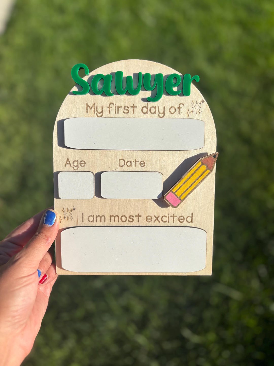Personalized First Day Sign | Back to School Photo Prop | Custom First ...