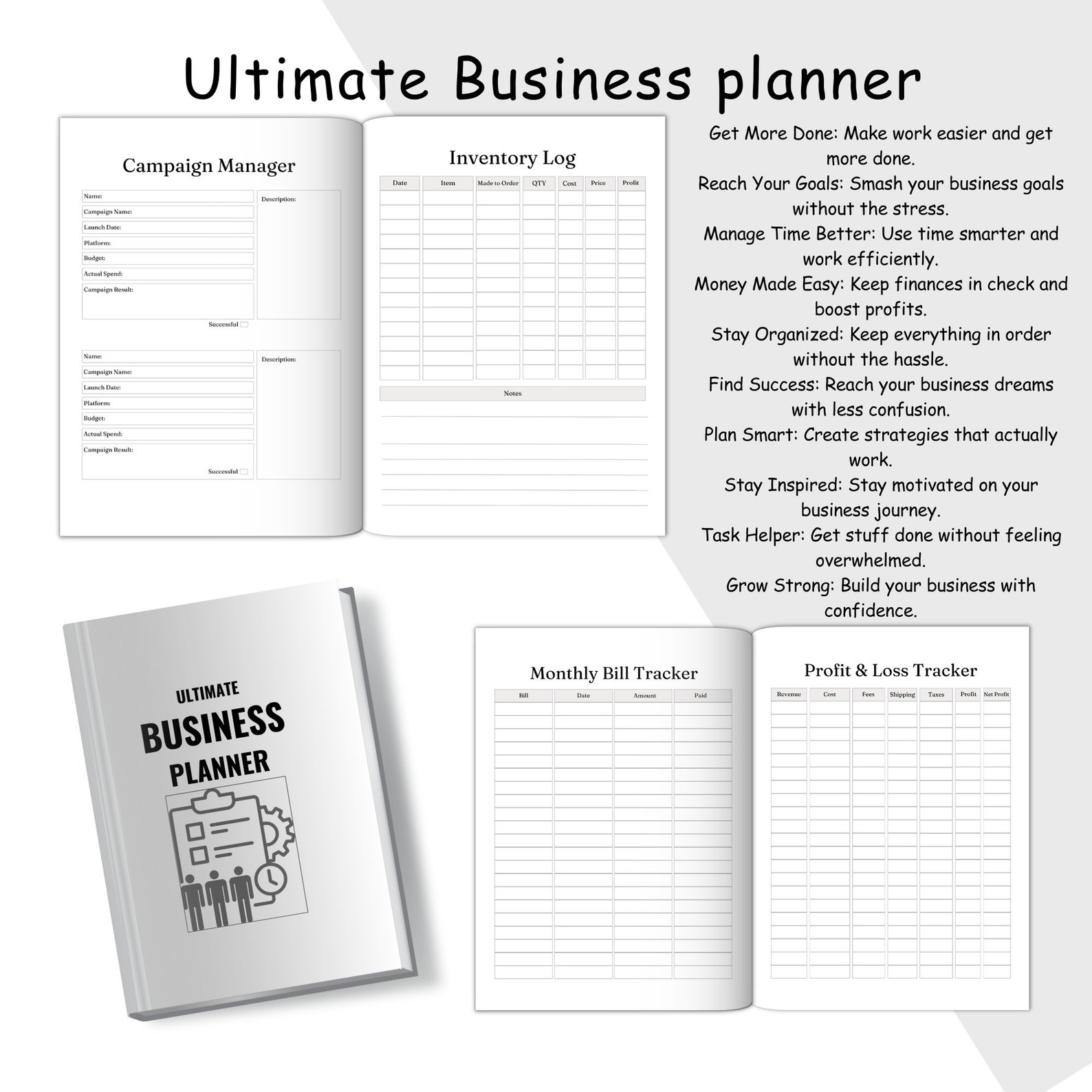 Ultimate Business Planner, Business Management Planner, Business ...