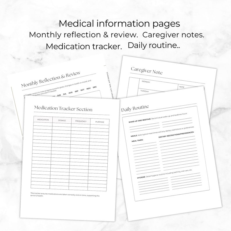 Seniors' Medical Information Booklet, Health Record, Wellness Record ...