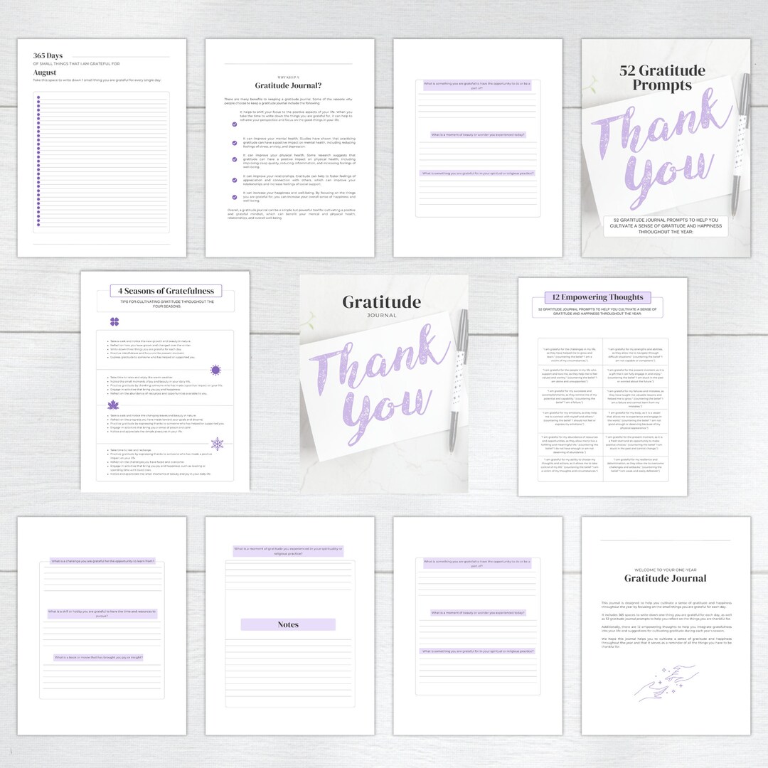 Gratitude Journal for Reflection, Daily Journal, Positivity Planner ...