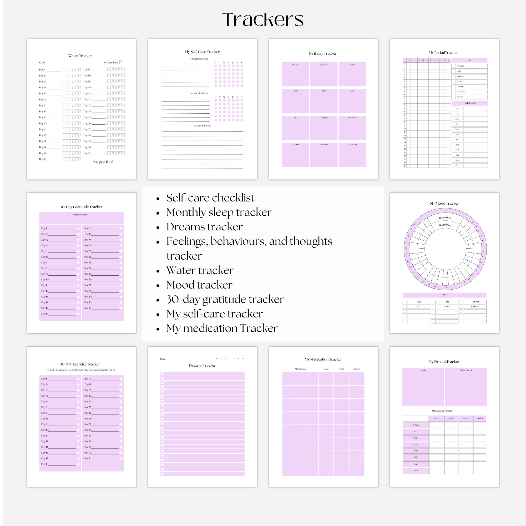 Ultimate Self-care Planner Bundle, Printable Download, Mind and Body ...