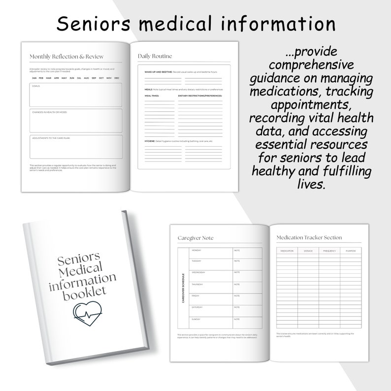Seniors' Medical Information Booklet, Health Record, Wellness Record ...