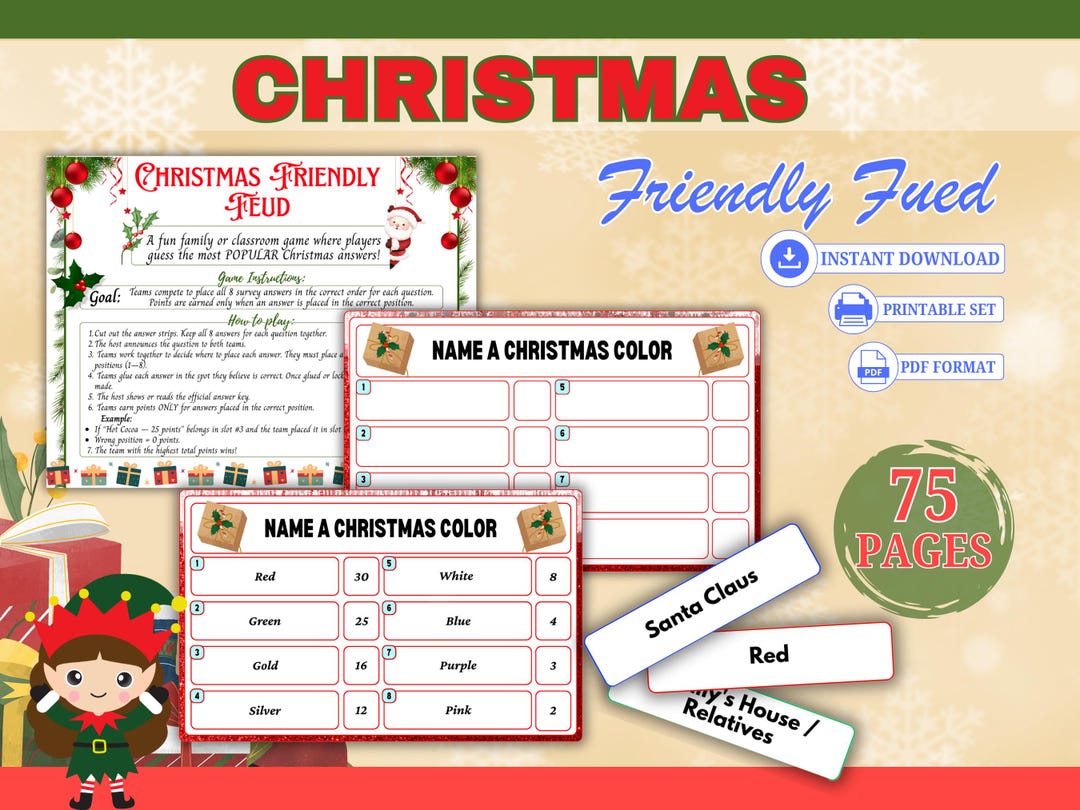 Christmas Family Feud Game Printable, Fun Holiday Game for Kids ...