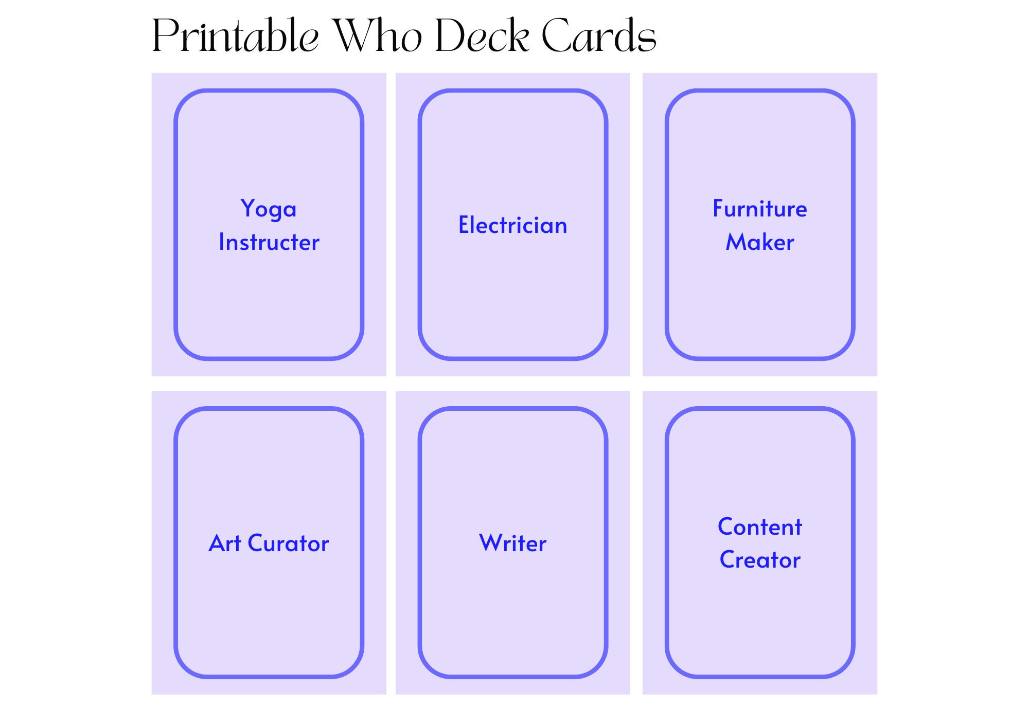 The Who Card Deck | Creative Prompts | Story Building | Character ...