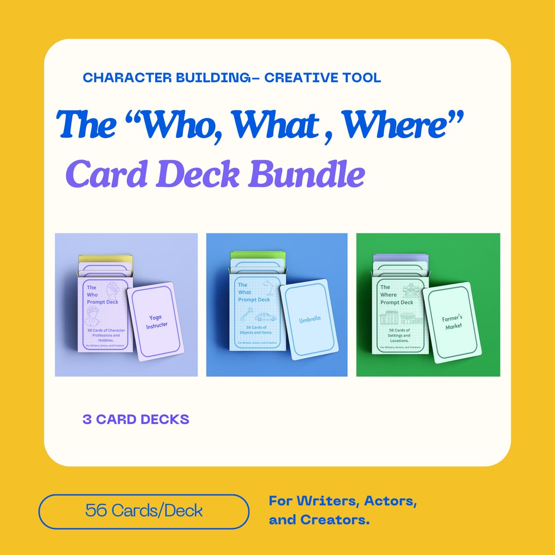 The Who What Where Card Deck Bundle || Creative Prompts | Story ...