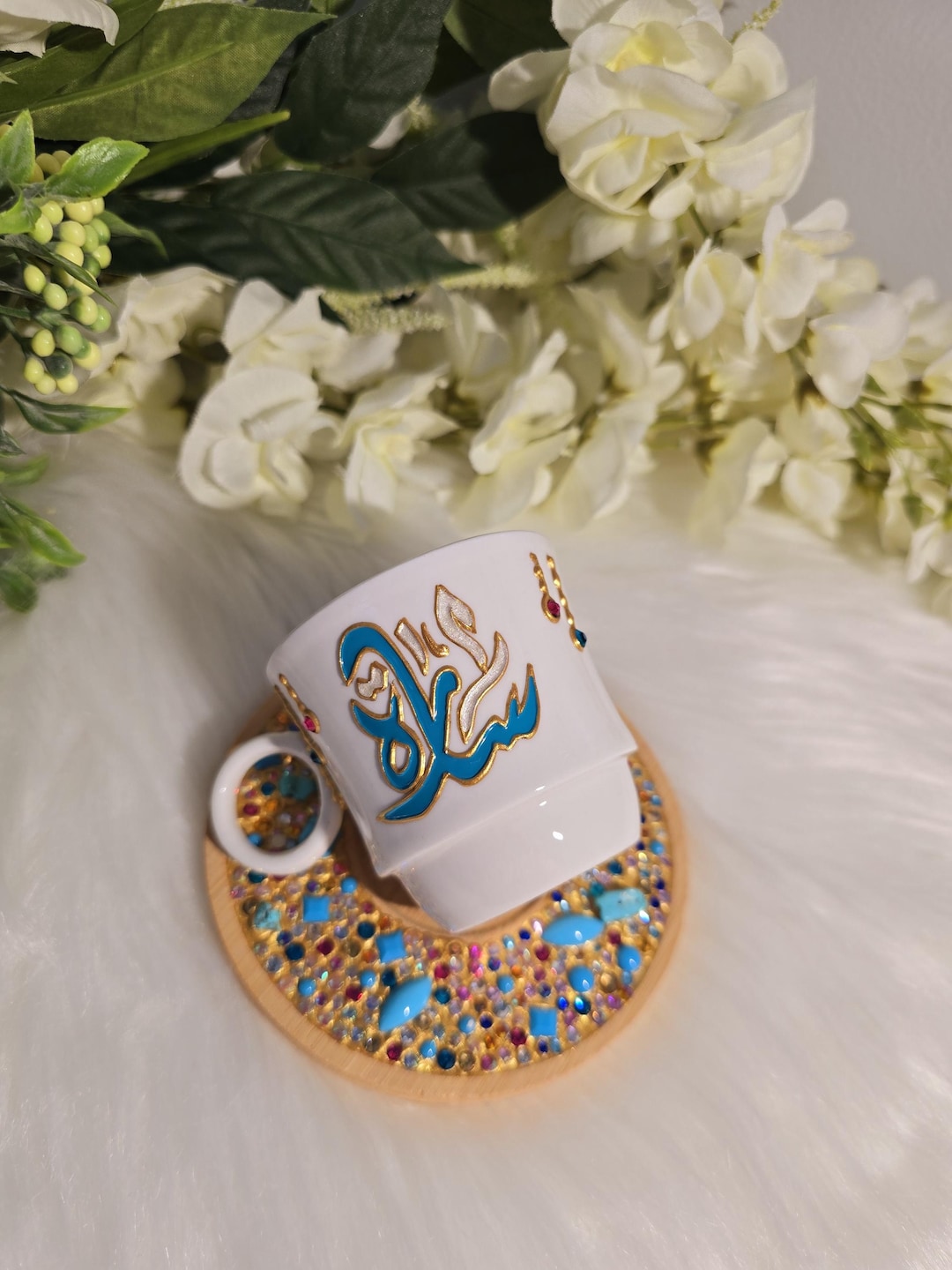 Custom Arabic English Name Ceramic Mug – Handmade Personalized Coffee ...