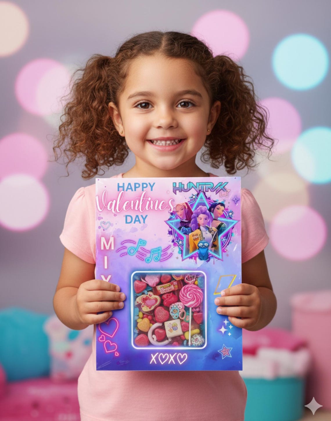 K-POP Custom Kids Jumbo Treat Card, Personalized Valentine’s Day Party ...