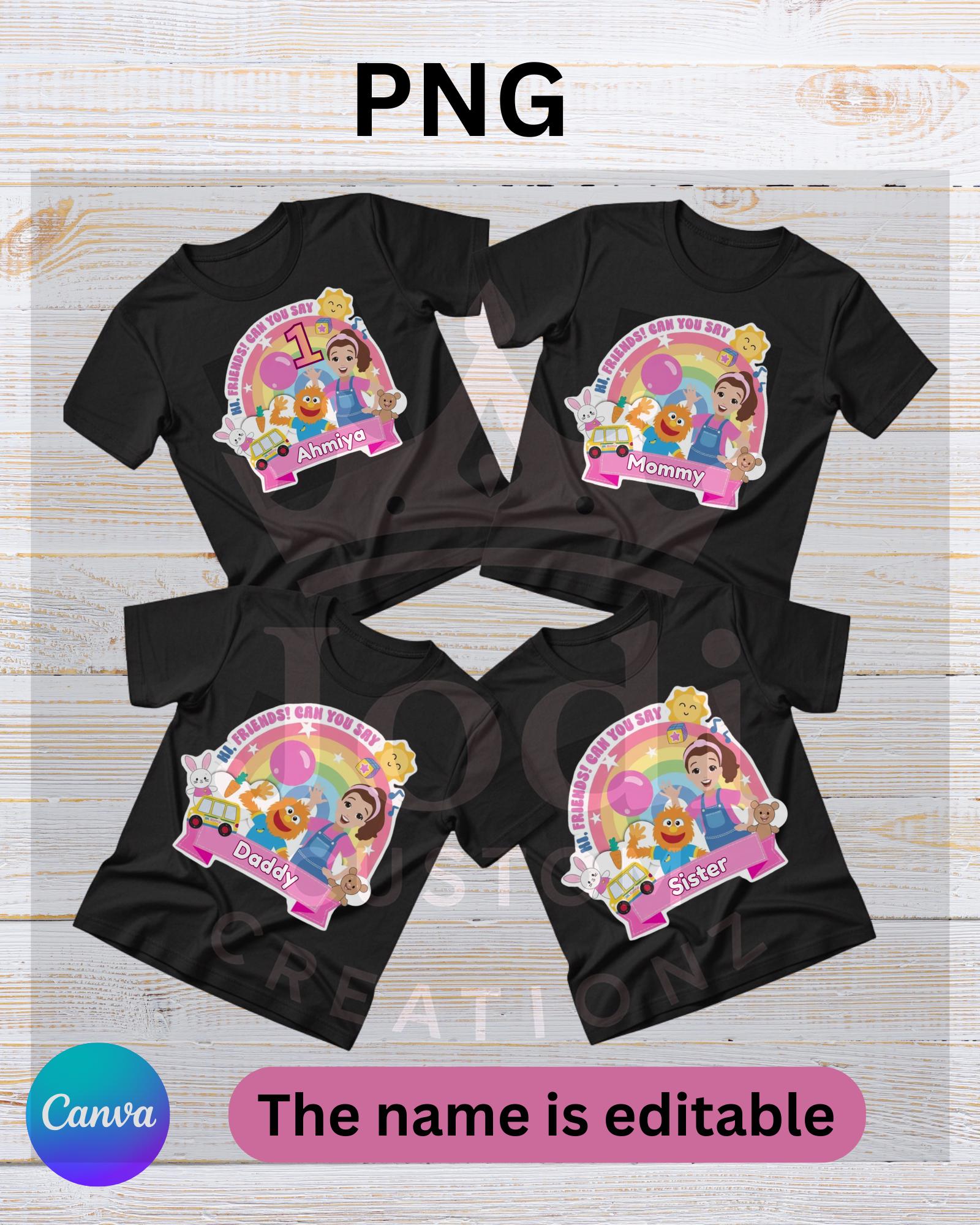 Ms Rachel Birthday T-shirt PNG Bundle, Editable Family Design (digital ...