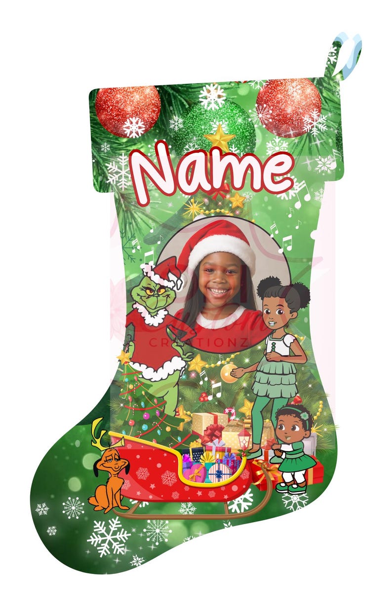 Editable Kids Stocking Template, Personalized Christmas Character ...