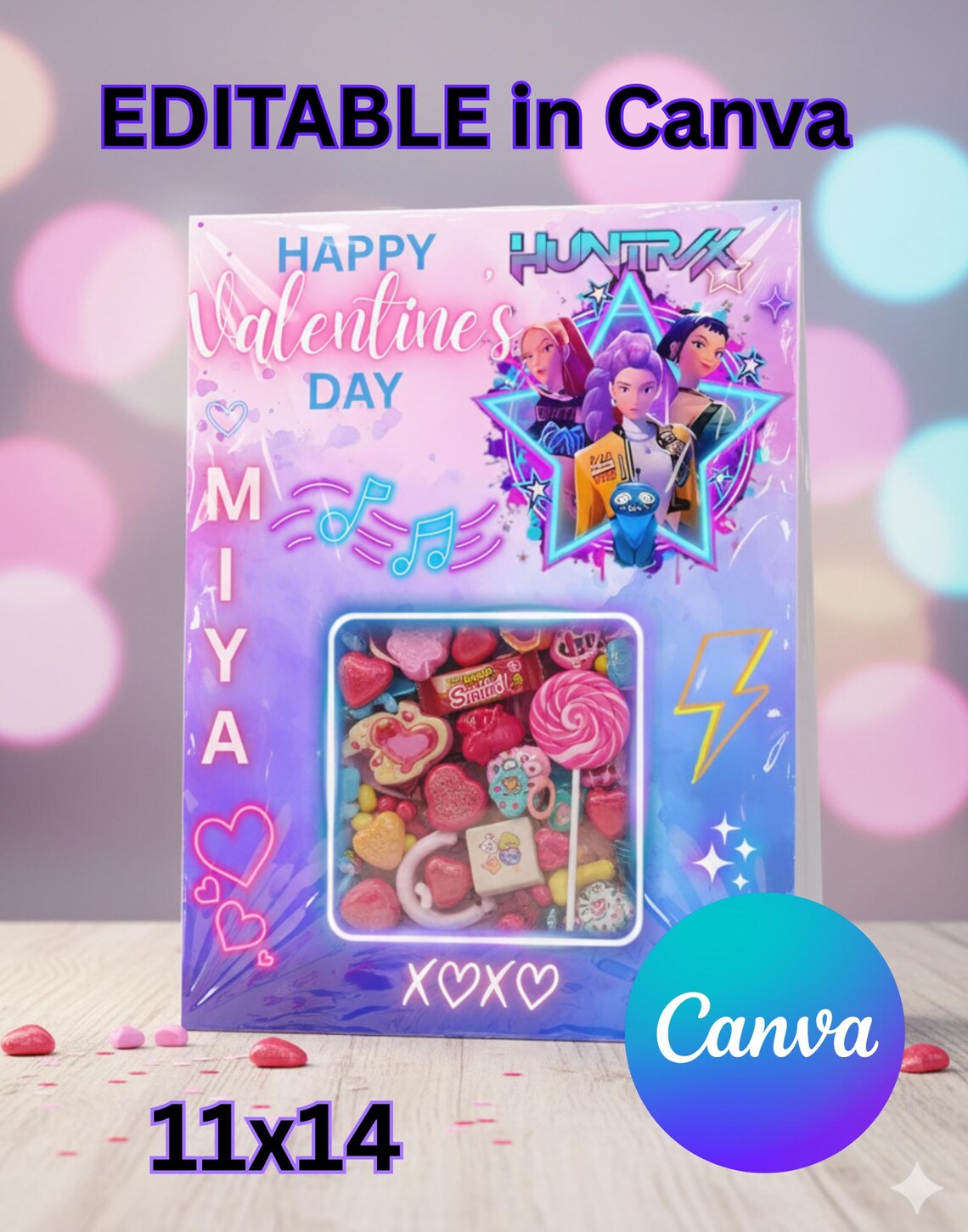 K-POP Custom Kids Jumbo Treat Card, Personalized Valentine’s Day Party ...