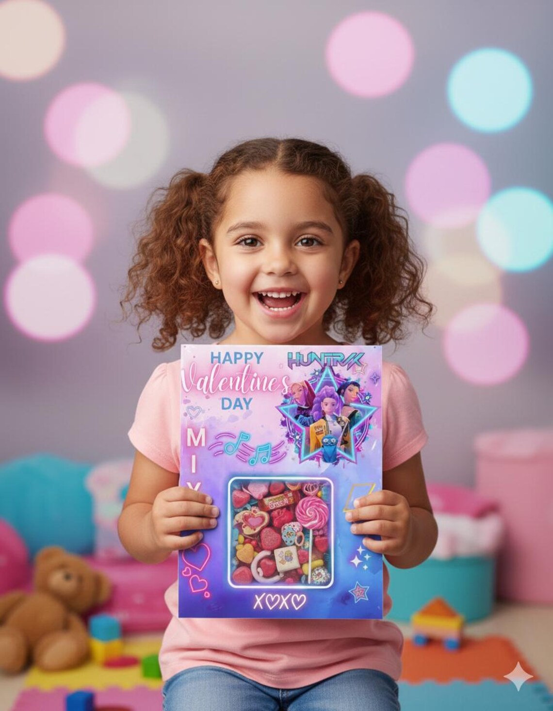 K-POP Custom Kids Jumbo Treat Card, Personalized Valentine’s Day Party ...