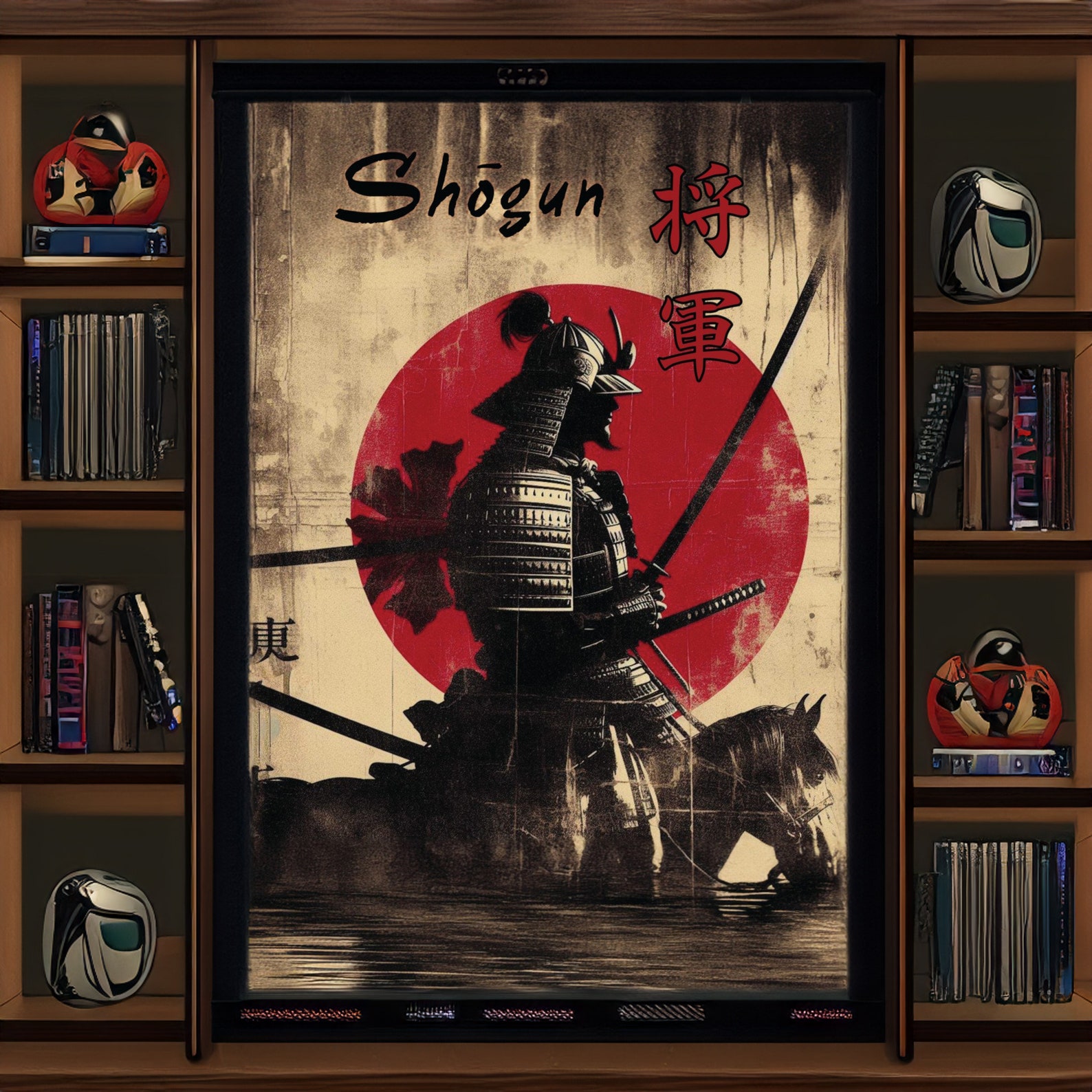 Retro Samurai Shogun Poster Japanese Warrior Art Print Matte Poster ...