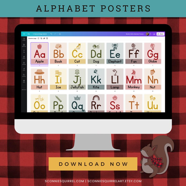 Modern Boho Rainbow Alphabet Posters for Classroom Organization ...