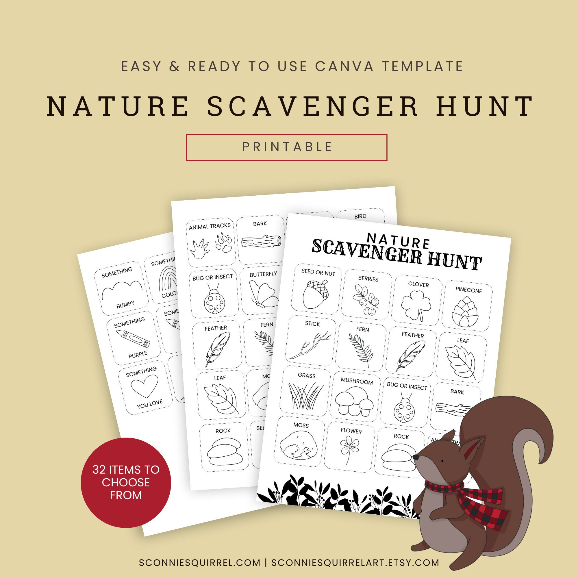 Outdoor Scavenger Hunt Canva Template Printable - Etsy