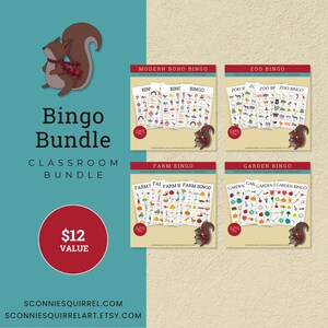 Bingo Sheets Bundle, Canva Template Printable, Classroom Bingo Sheets ...