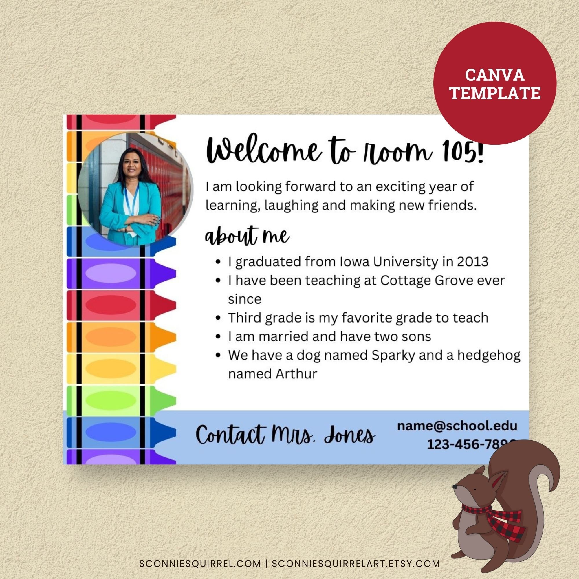 Meet the Teacher Night Template, School Open House Canva Template ...