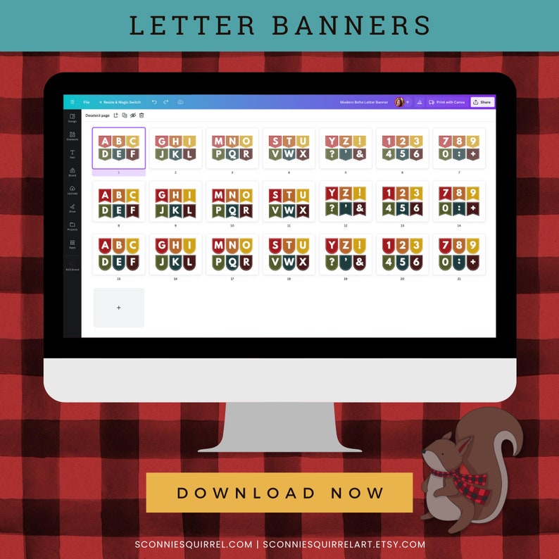 Modern Boho Rainbow Bulletin Board Letters and Border, Letter Banner ...