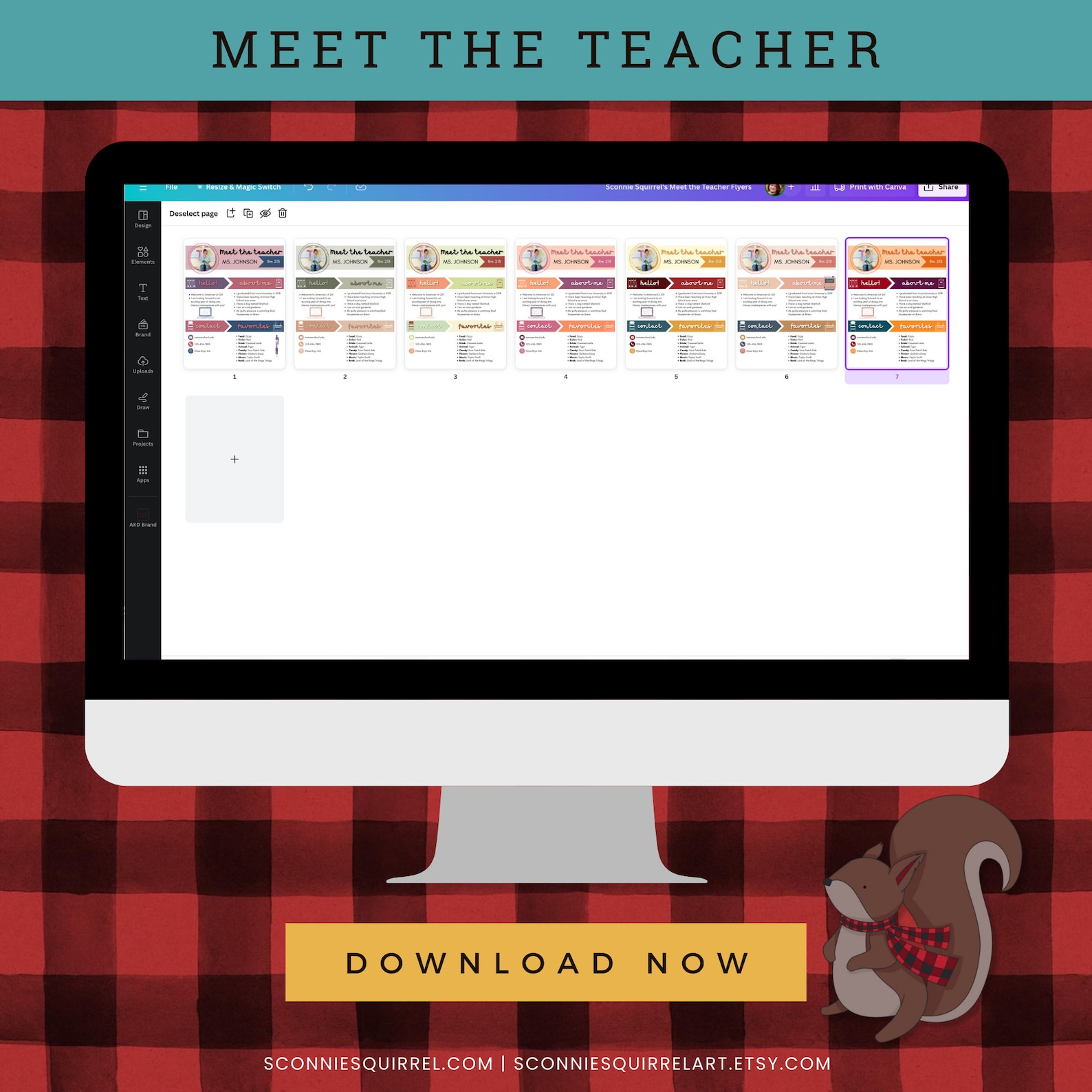Meet the Teacher Printable Template, School Open House Canva Template ...