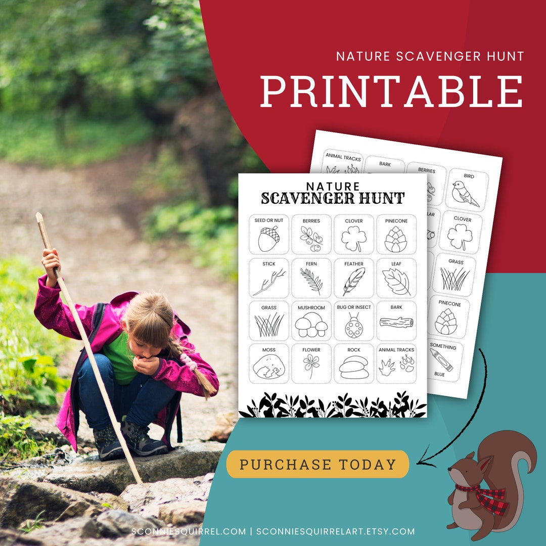 Outdoor Scavenger Hunt Canva Template Printable - Etsy