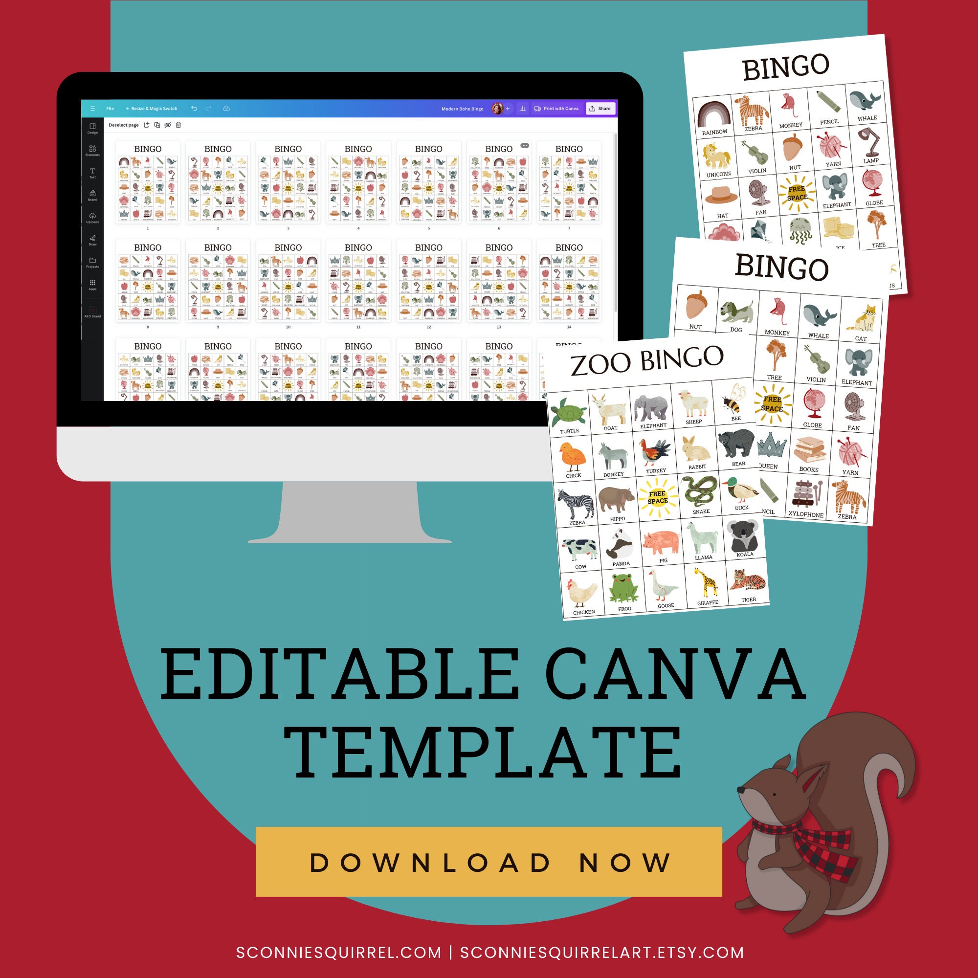 Bingo Sheets Bundle, Canva Template Printable, Classroom Bingo Sheets ...