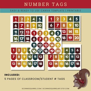 Modern Boho Desk Name Tags + Number Tags for Classroom Organization ...