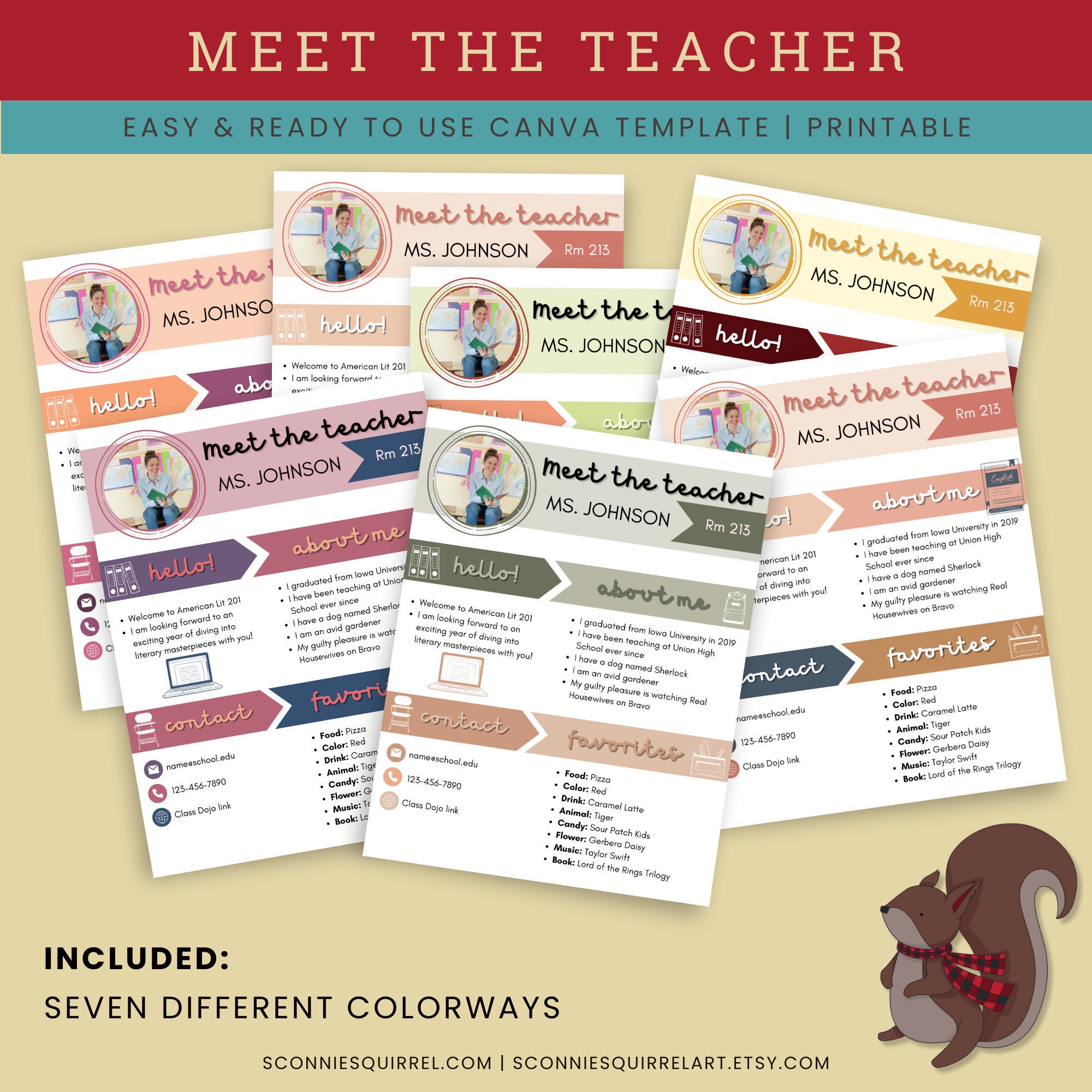 Meet the Teacher Printable Template, School Open House Canva Template ...