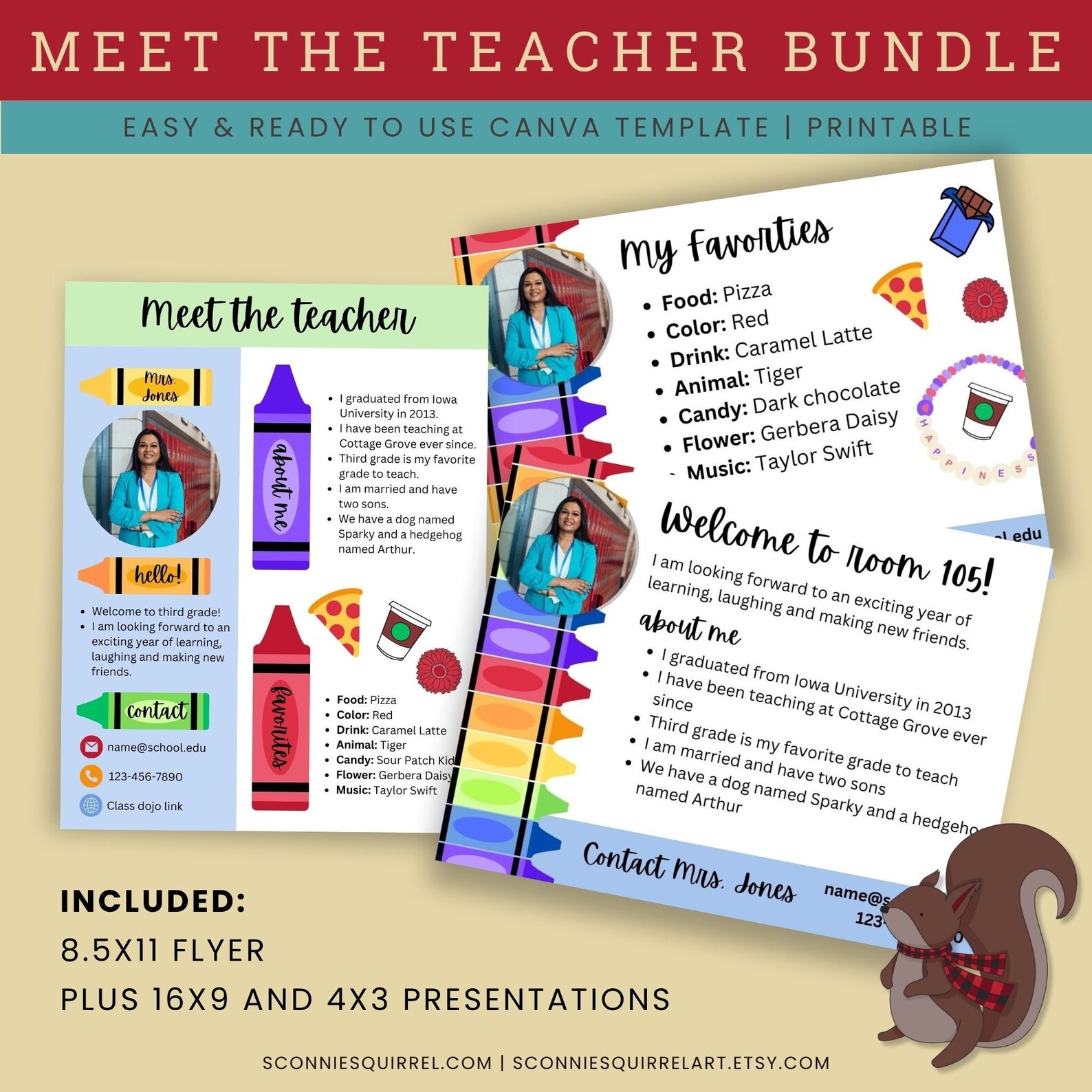 Meet the Teacher Night Template, School Open House Canva Template ...