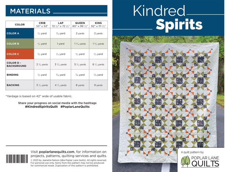 Kindred Spirits Quilt Pattern - DIGITAL PDF - Etsy