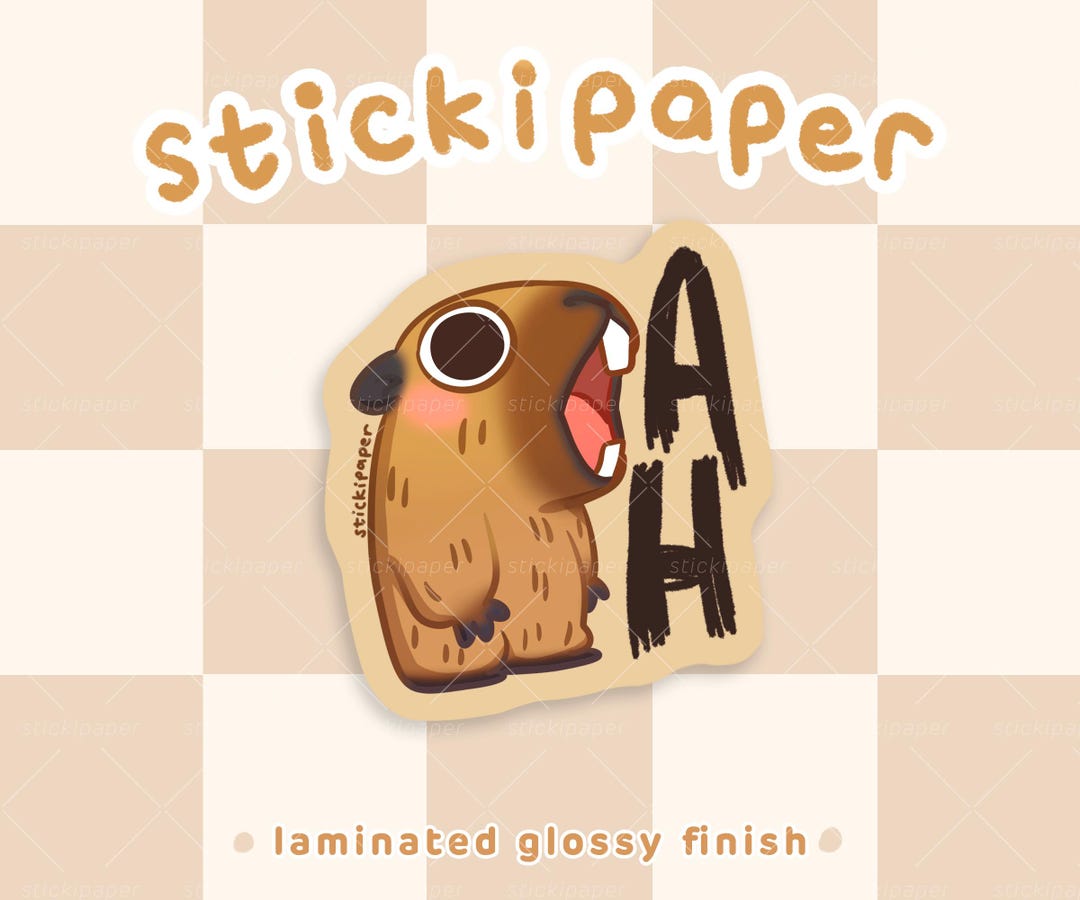 Screaming Beaver Sticker | Funny Beaver Waterproof Sticker for Water ...